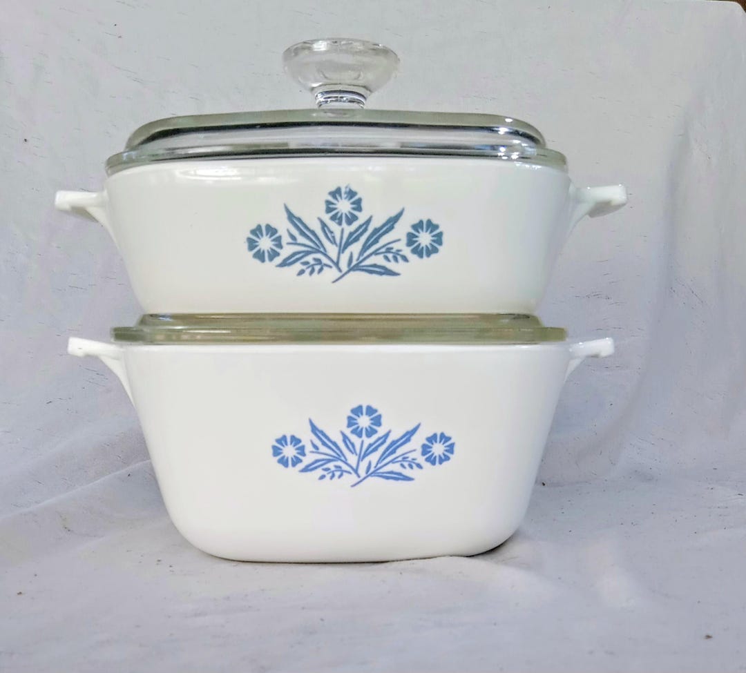 Vintage Corning Ware Blue Cornflower Casserole Set – 1 Qt & 1.5 Qt ...
