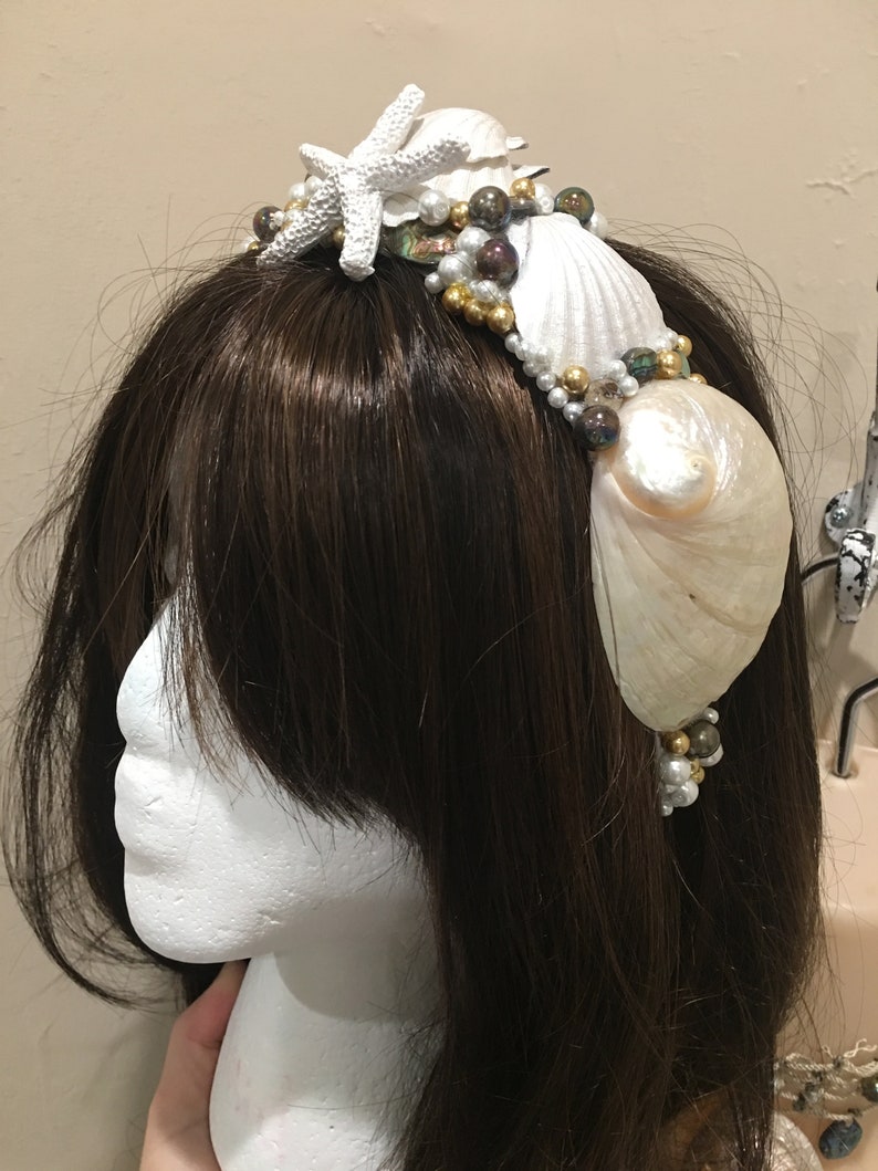 Custom Mermaid Shell Crown Seashell Headband Headdress - Etsy