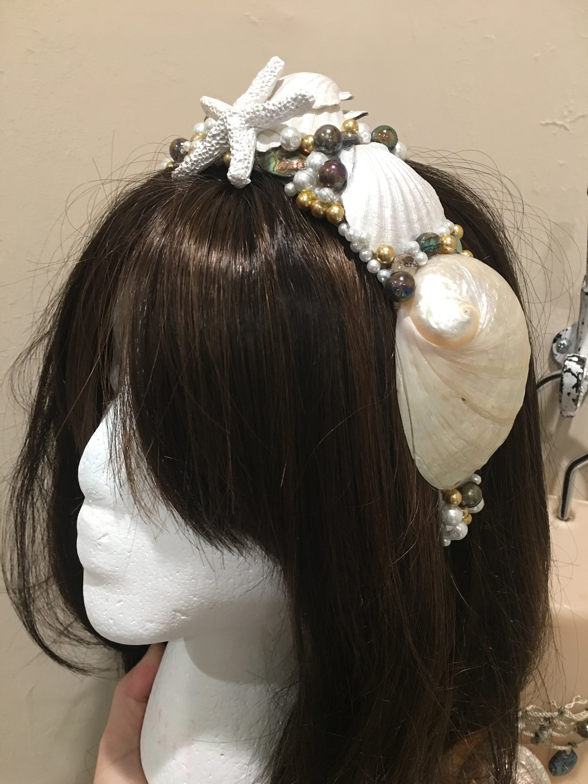Custom Mermaid Shell Crown Seashell Headband Headdress - Etsy