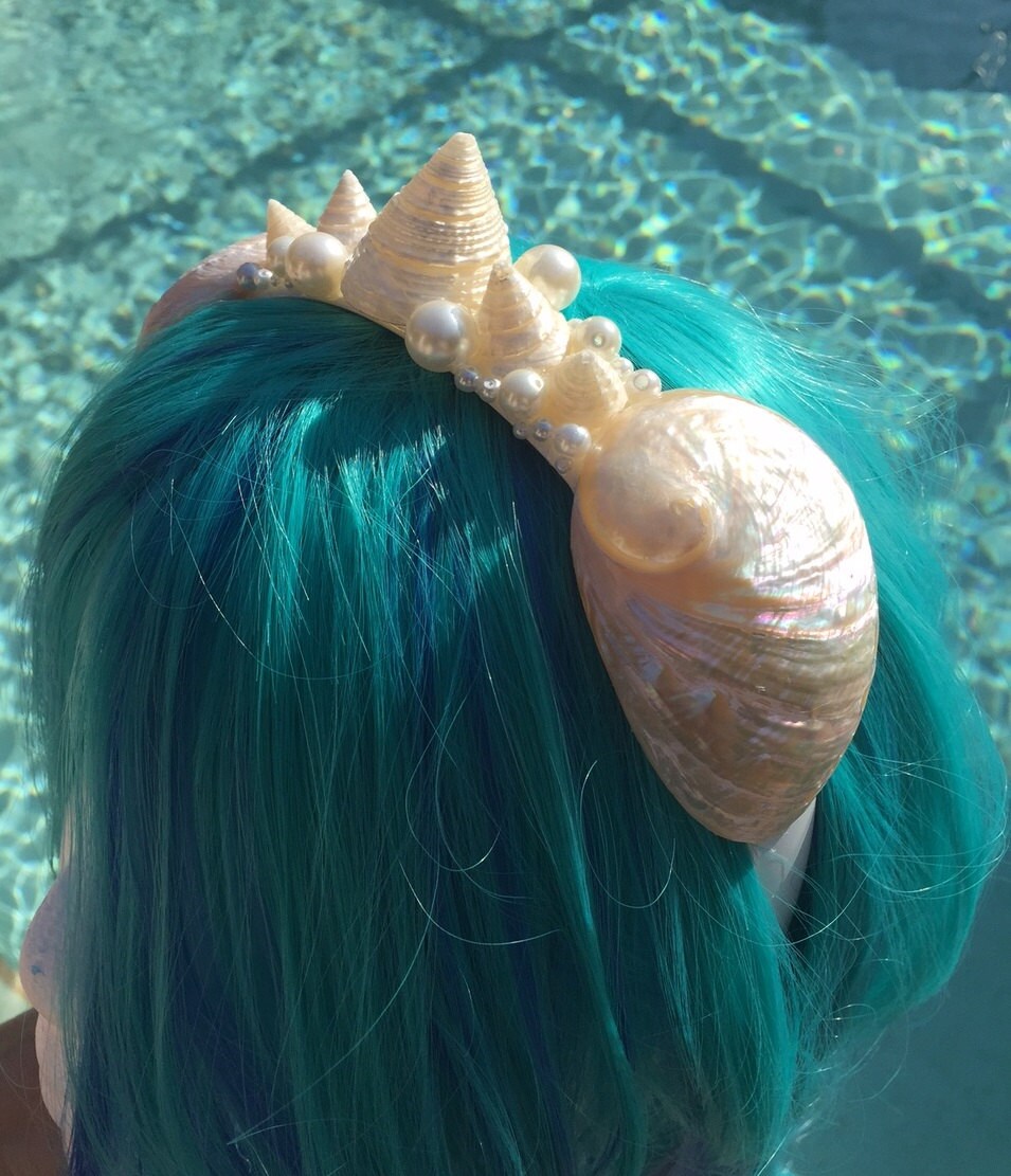 Custom Mermaid Shell Crown Seashell Headband Headdress - Etsy