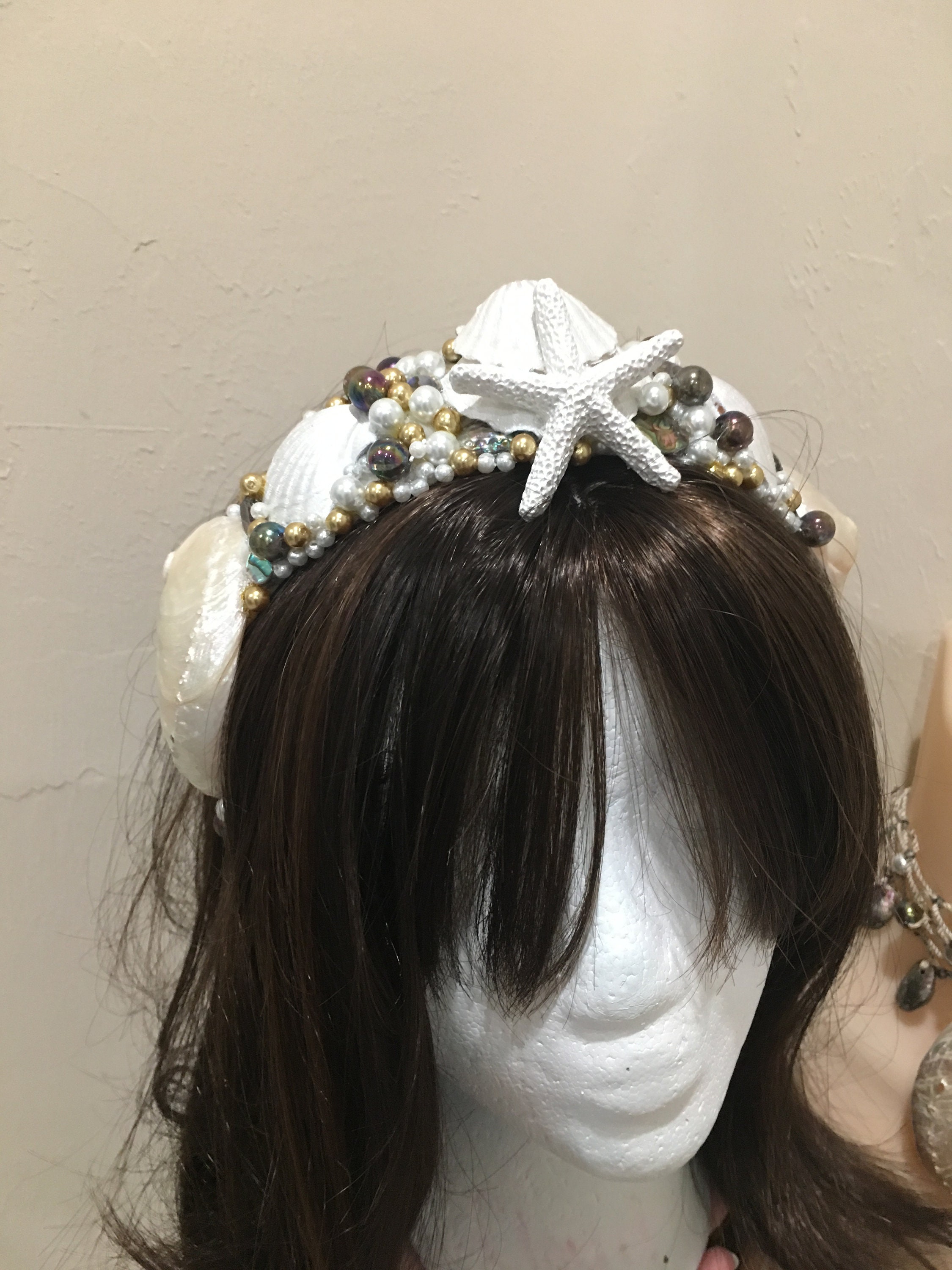 Custom Mermaid Shell Crown Seashell Headband Headdress - Etsy
