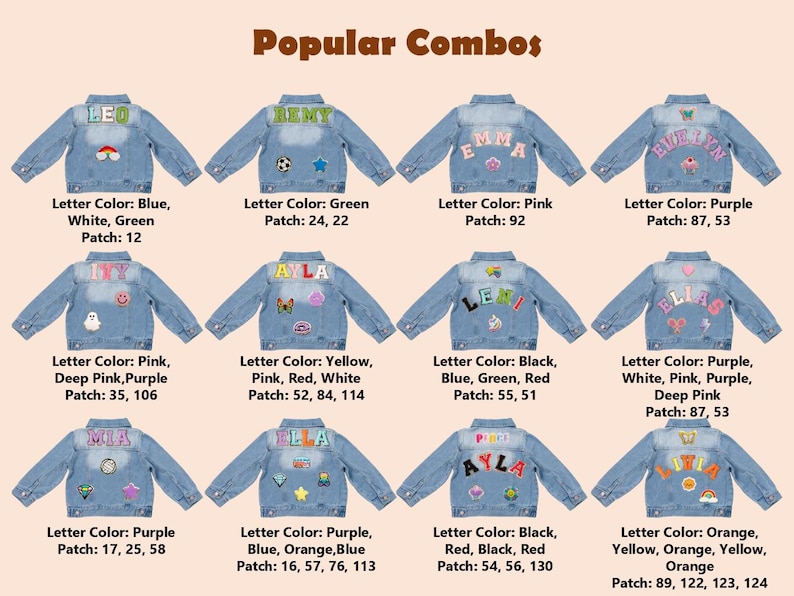 Kids Custom Denim Jacket | Name Embroidery | Unique Birthday Gift - Etsy