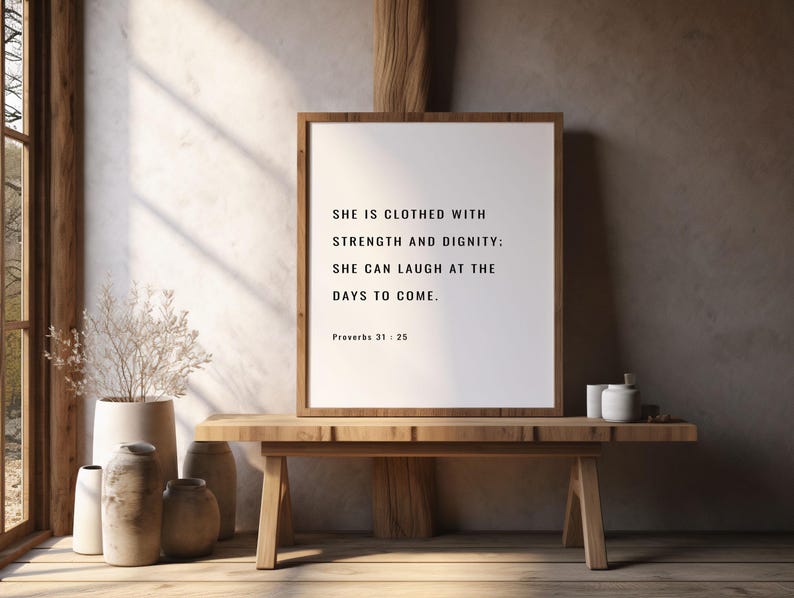 Proverbs 31:25 NIV Printable | Strength and Dignity Scripture Art ...