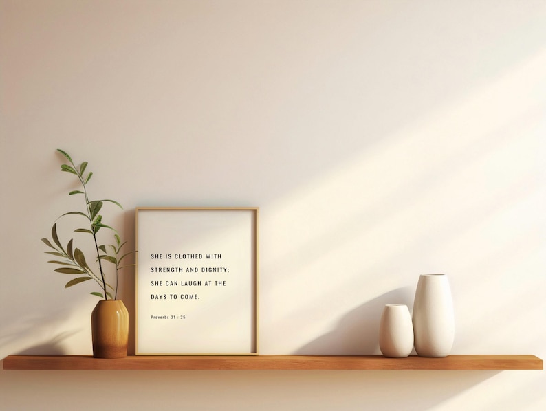 Proverbs 31:25 NIV Printable | Strength and Dignity Scripture Art ...
