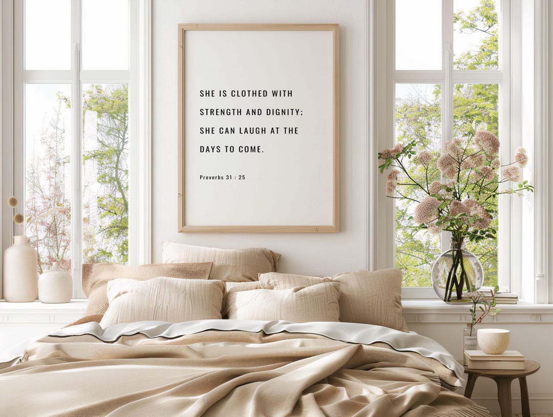 Proverbs 31:25 NIV Printable | Strength and Dignity Scripture Art ...