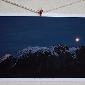 Aoraki mt. Cook Moon Rising - Etsy