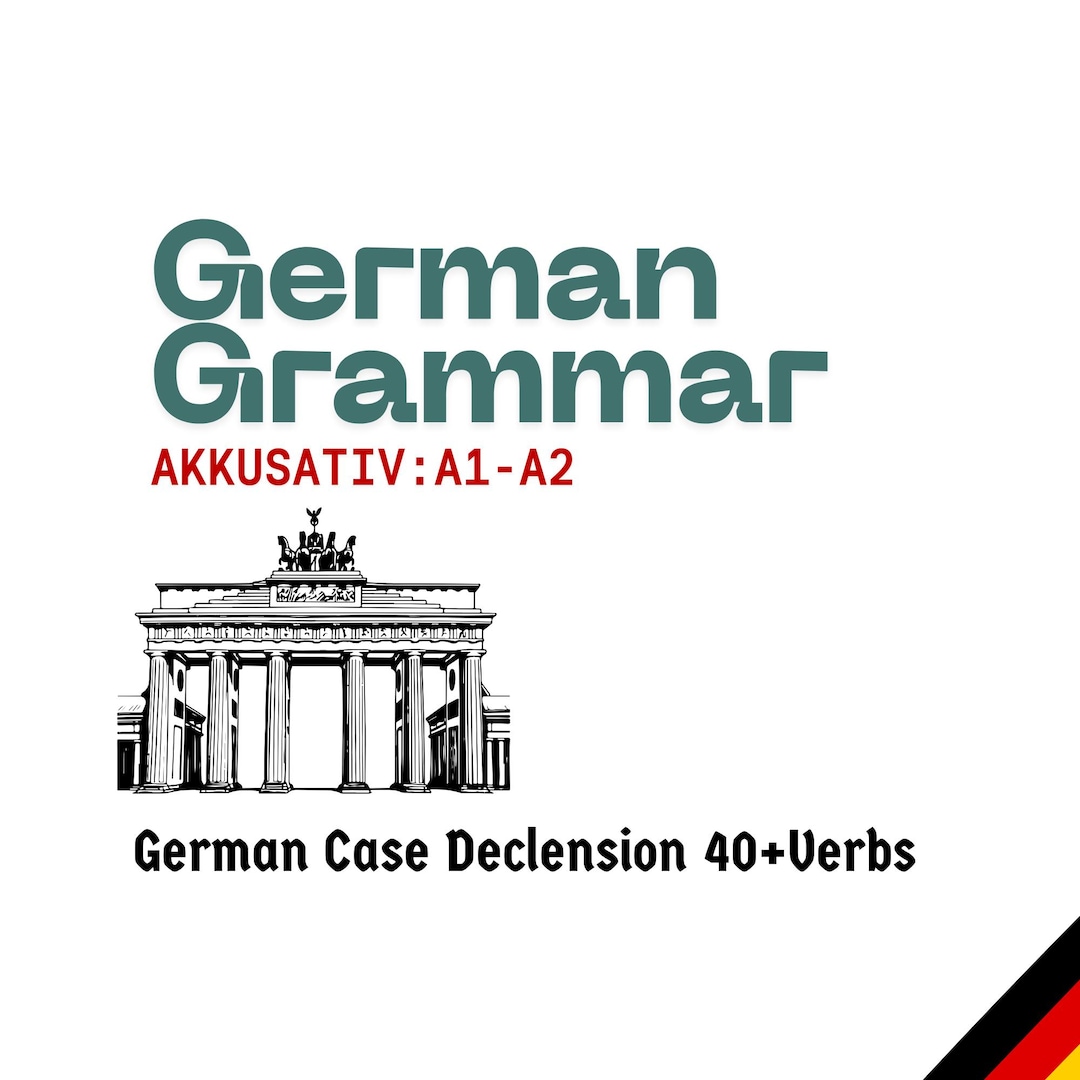 German Grammar Chart – Nominative & Accusative Case Declension I 40 ...