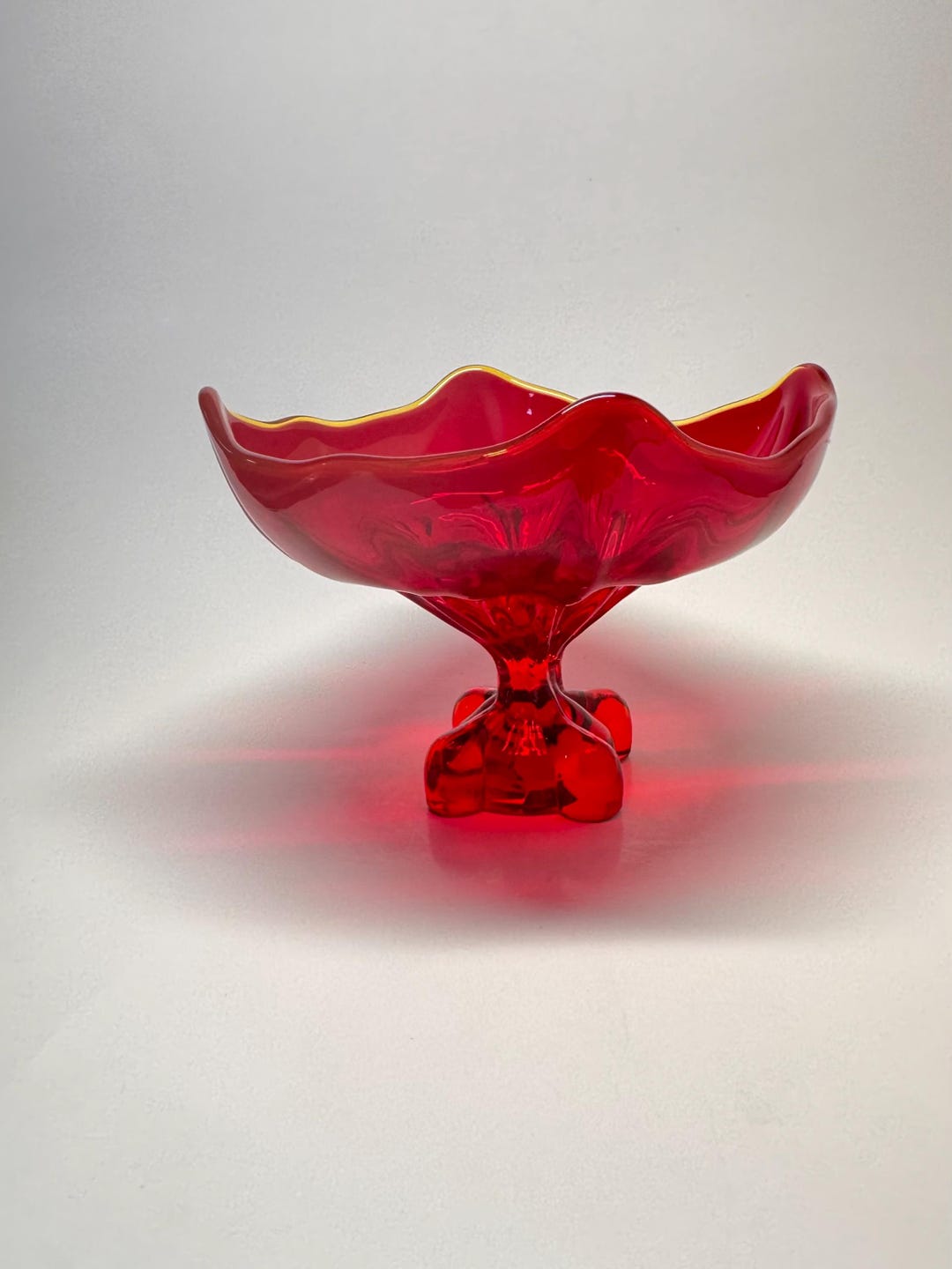 HTF Viking Four Square Ruby Vase. #1483 Cadmium Glow! FREE US Shipping ...