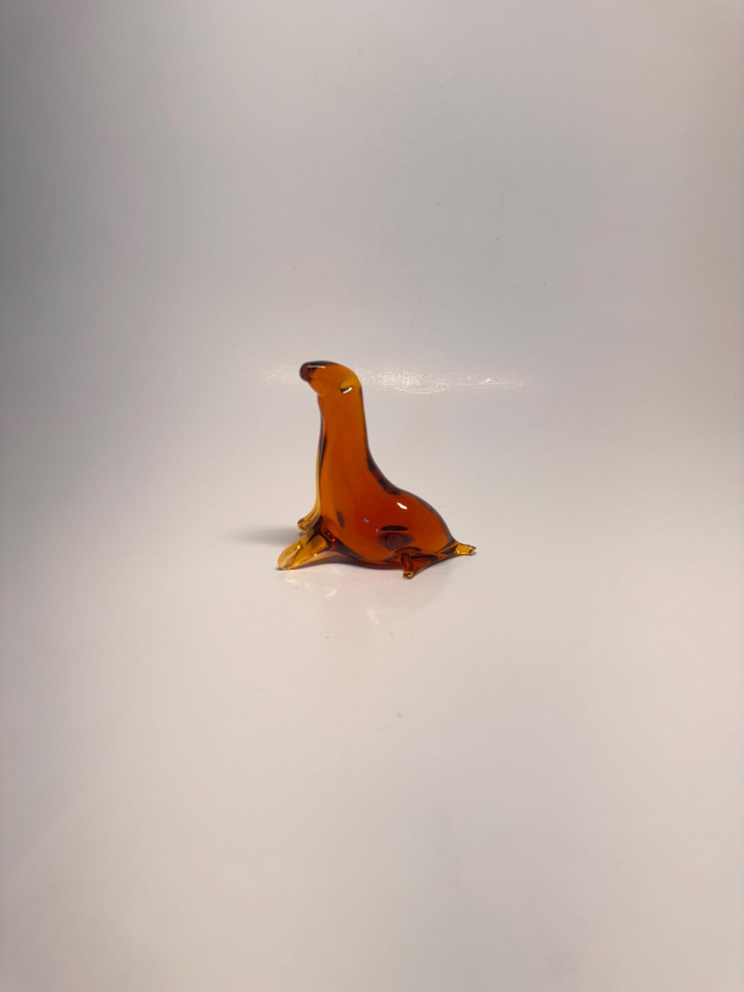 Vintage Rainbow Amber Glass Seal Figurine - Etsy