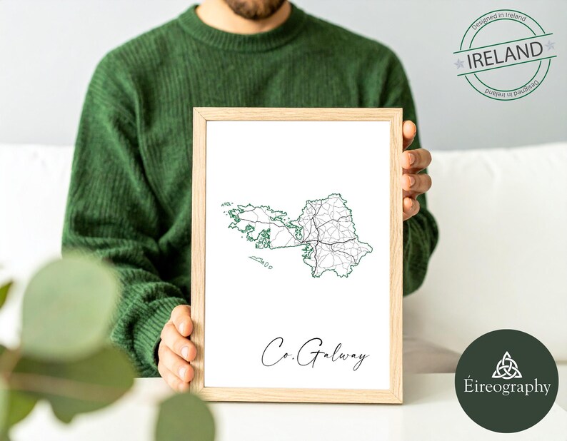 Galway Map Print: County Map, Instant Download, Jpeg, Pdf, 300dpi - Etsy