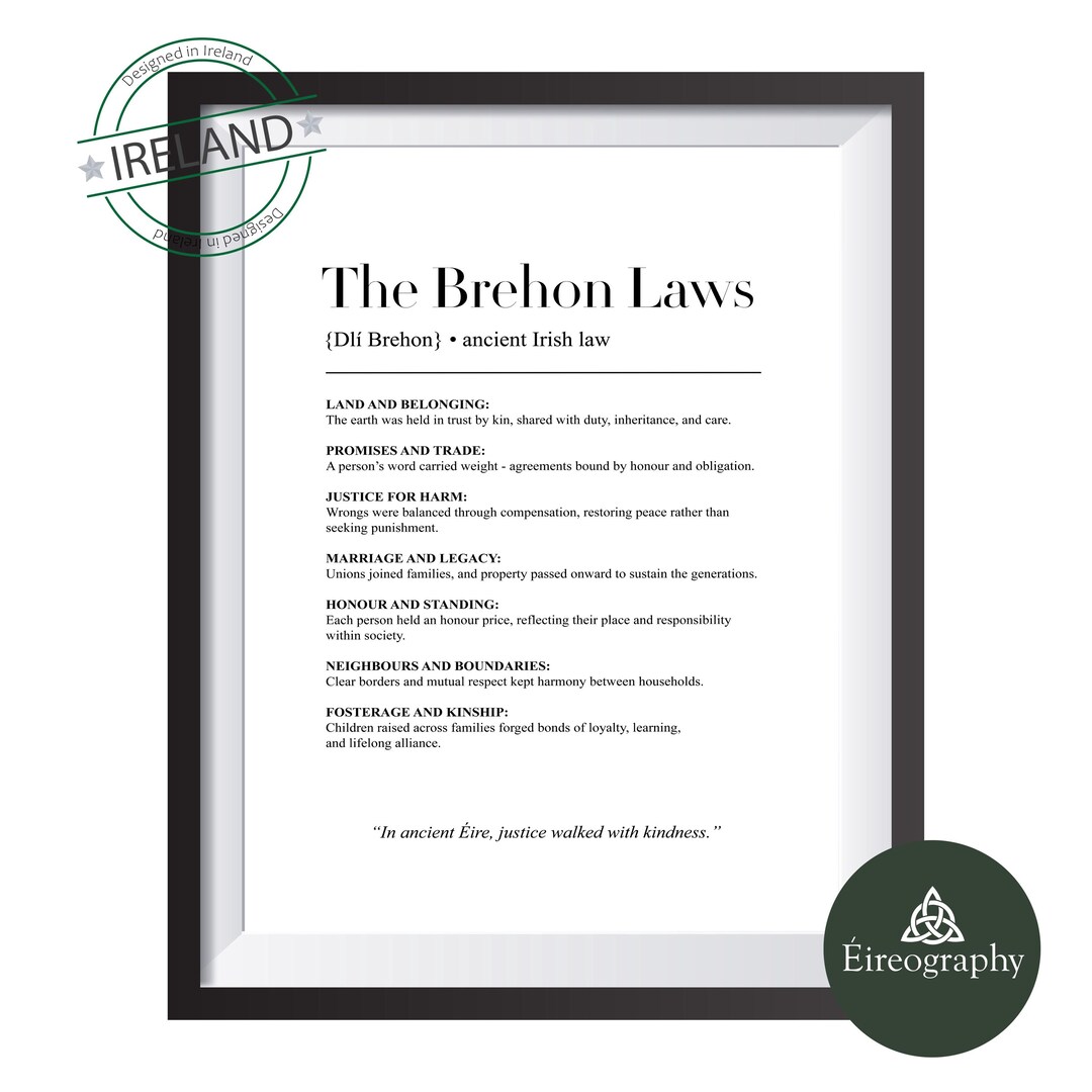 Brehon Laws Poster – Ancient Irish Justice & Celtic Wisdom Digital ...