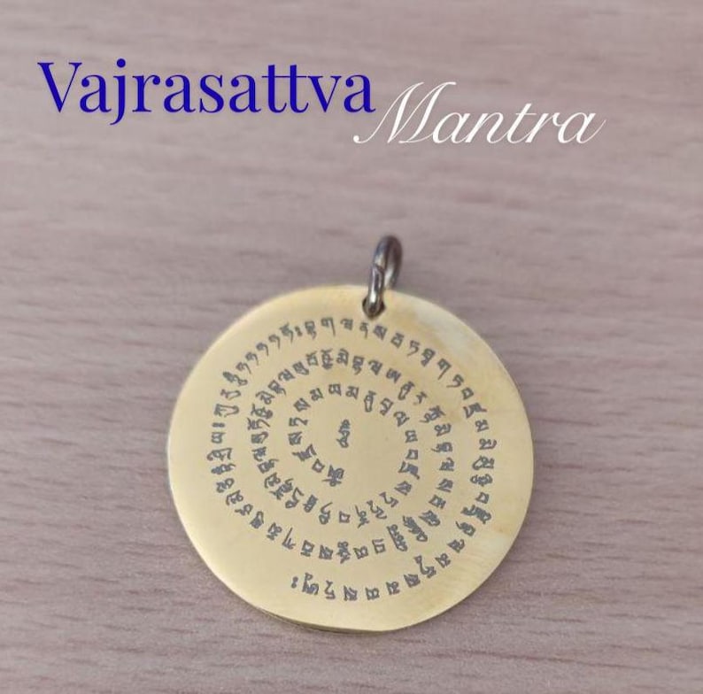 Medallion Pendant With the 100-syllable Vajrasattva Mantra Buddhist ...