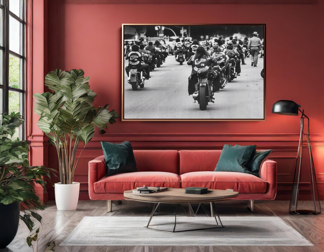 Duty Free Usa Hells Angels Riding Art | Vintage Biker Gang Wall Decor ...