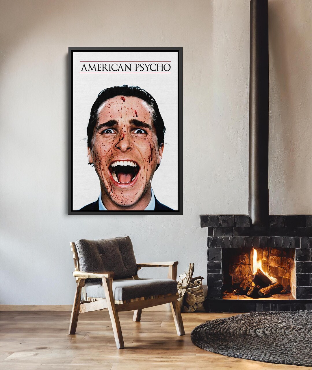 American Psycho Movie Poster, High Quality Canvas Wall Art, Christian ...