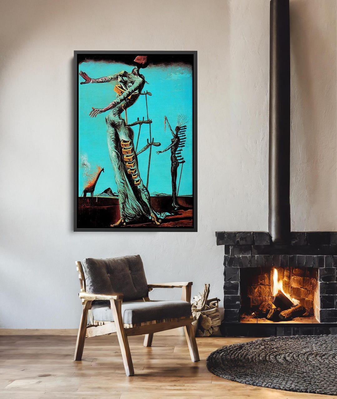 Salvador Dali the Burning Giraffe Canvas Art, Famous Dali Wall Decor ...