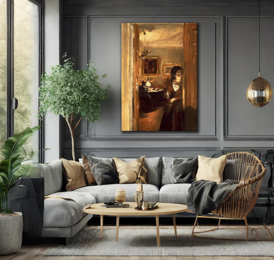 Duty Free Usa Living Room With Menzel's Sister by Adolph Von Menzel ...
