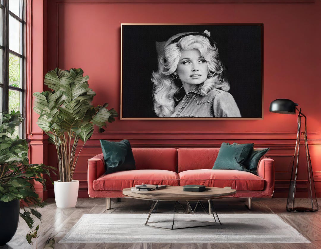 Dolly Parton Icon Portrait Canvas Art, Vintage Framed Wall Art, Country ...