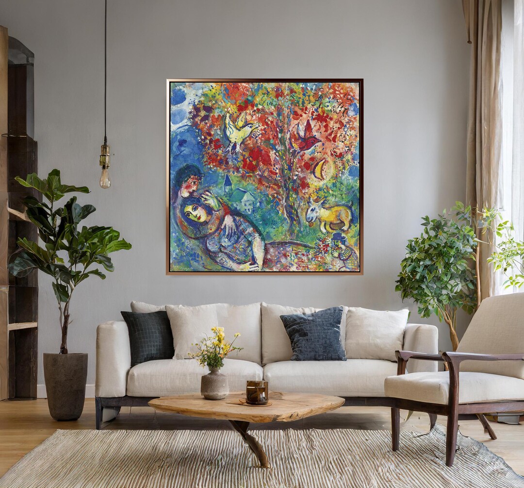 Marc Chagall Couple Under Tree Canvas Wall Art Poster,reproduction ...