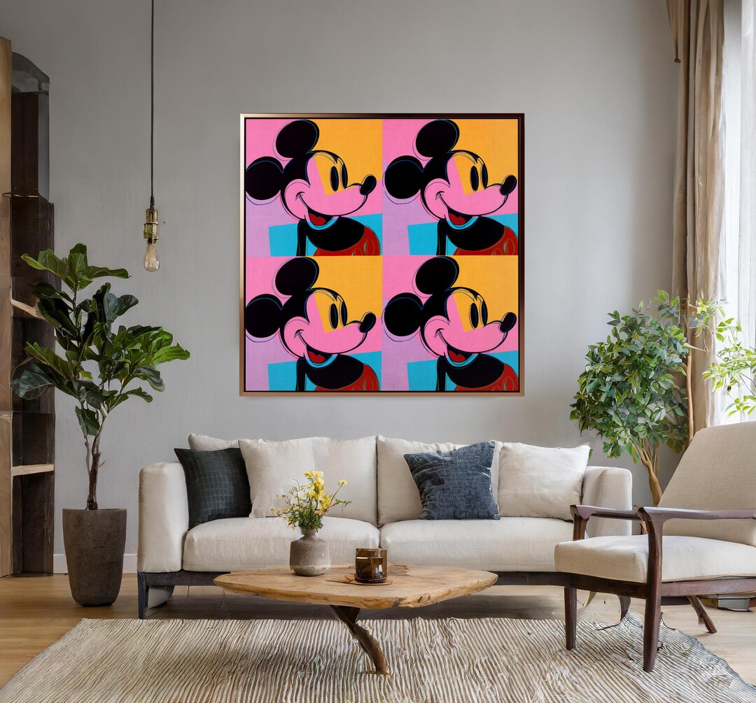 Duty Free Usa Andy Warhol Mickey Art | Pop Art Quadrant Mickey Mouse ...