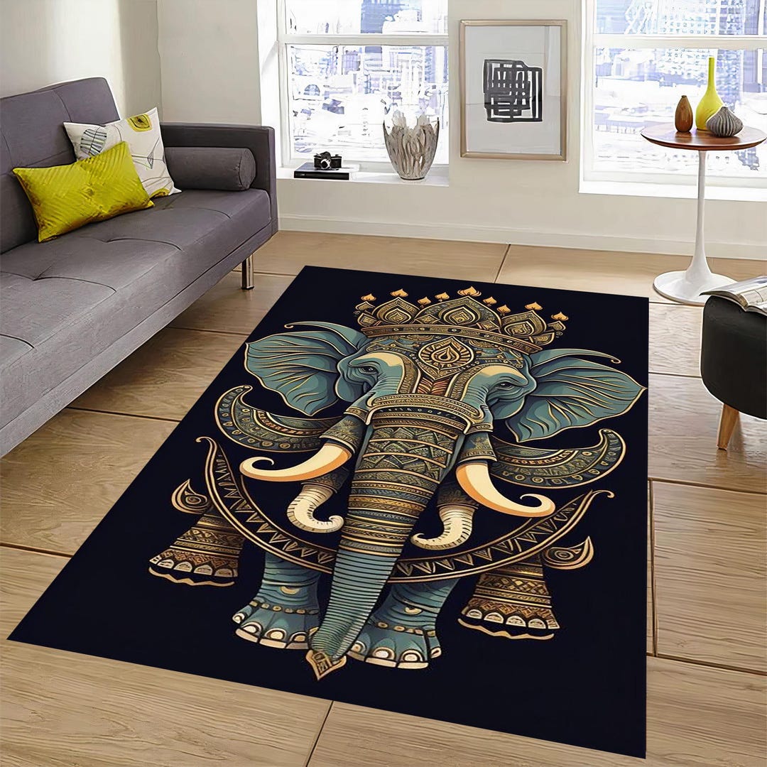 Elephant Rug: Safari Animal Pattern Rug, Animal Pattern Floor Mat ...