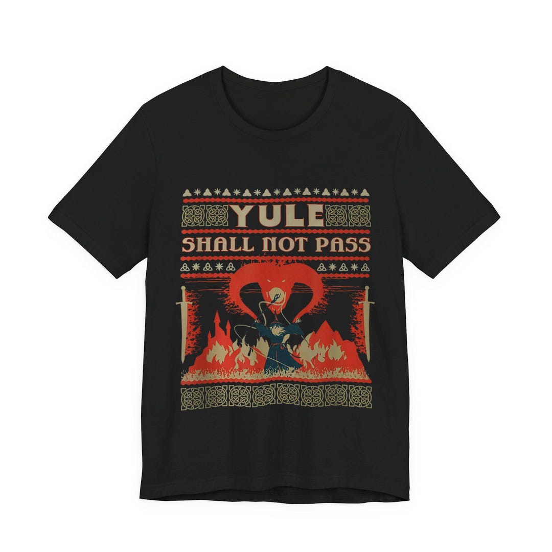 Yule Shall Not Pass Fantasy Wizard Holiday Pun T-shirt - Etsy