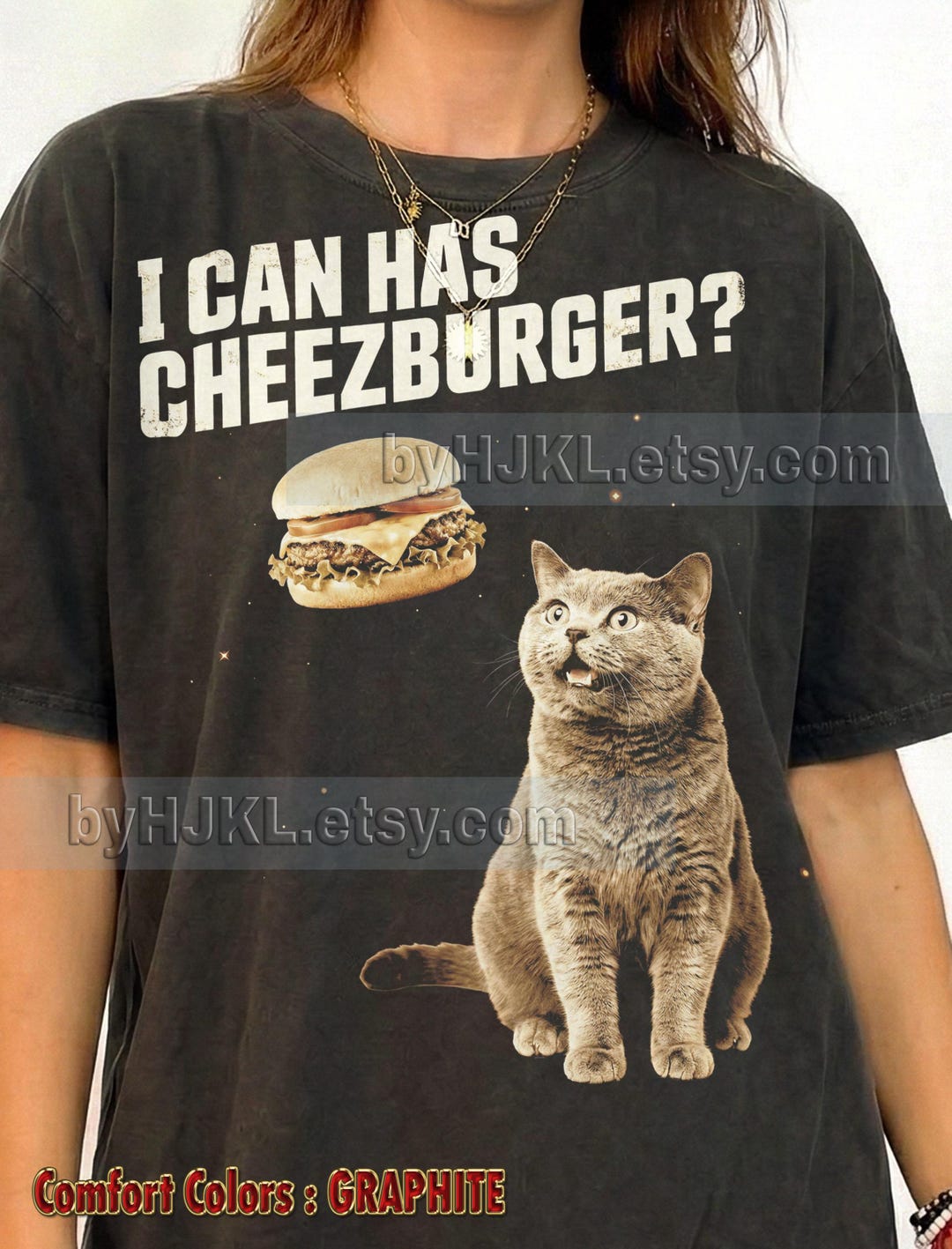 I Can Has Cheezburger Classic Meme Comfort Colors® Tshirt, Retro ...