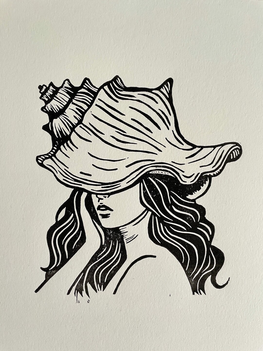 Linocut Print – Hand-printed Black and White Artwork in Limited Edition ...