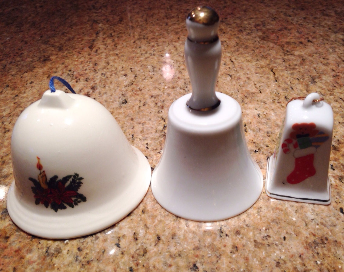 Christmas Bell Collection. Ceramic Xmas Bells. Bell Ornaments. - Etsy