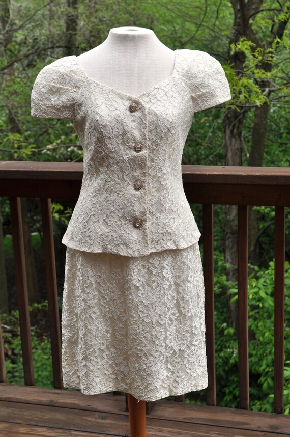 vintage lace wedding suit - Gem
