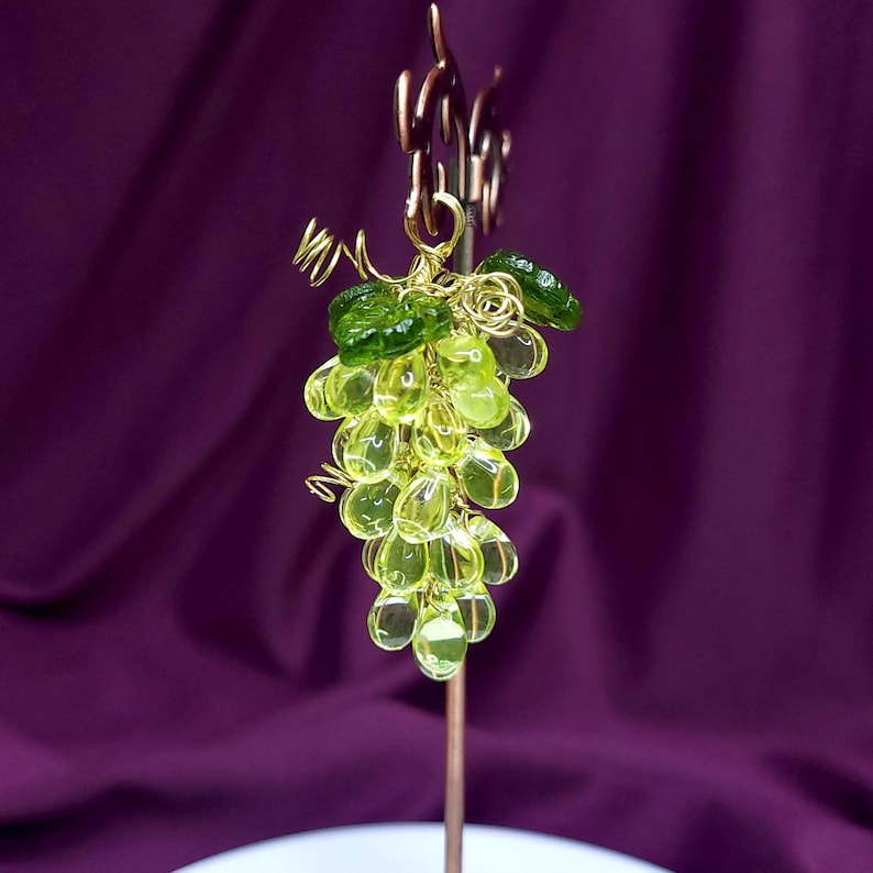 Handmade Uranium Glass Small Bunch of Grape Decor Vaseline Czech Glass ...