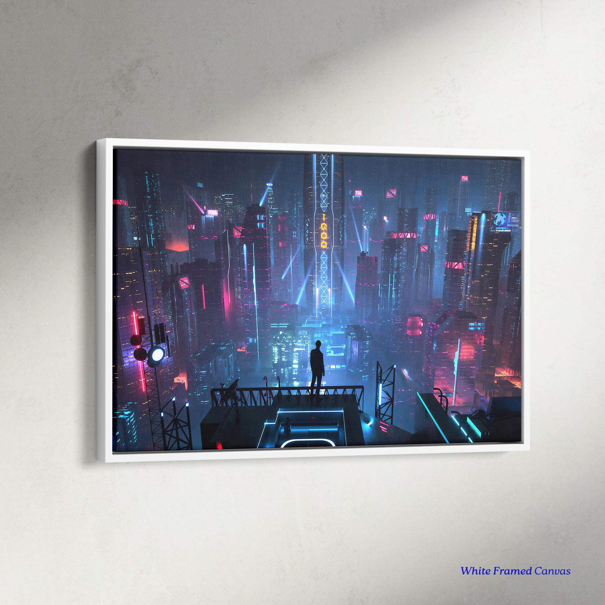 Cyberpunk City Poster, Night City Cyberpunk Print, Neo Futuristic Wall ...