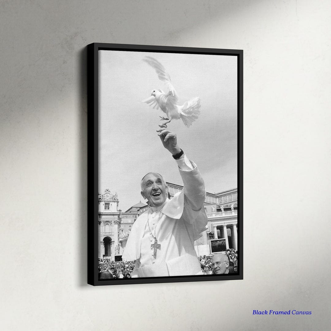 RIP Pope Francis Print, Pope Francis & the Dove of Peace Poster ...