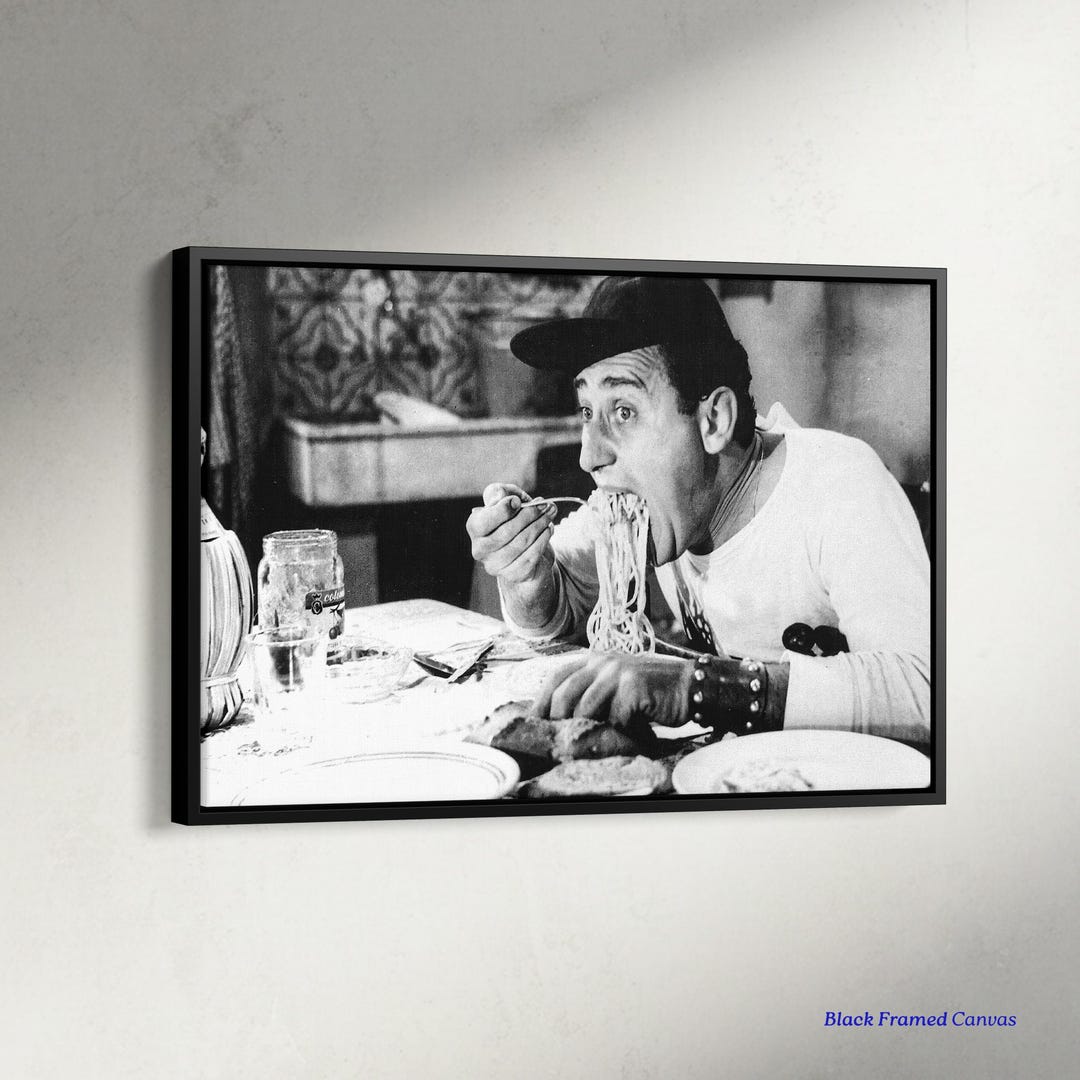 Alberto Sordi Eating Spaghetti Canvas, Alberto Sordi Eating Macaron ...