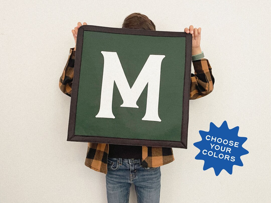 Custom Wool Felt Initial Banner - Personalized Pennant - Etsy