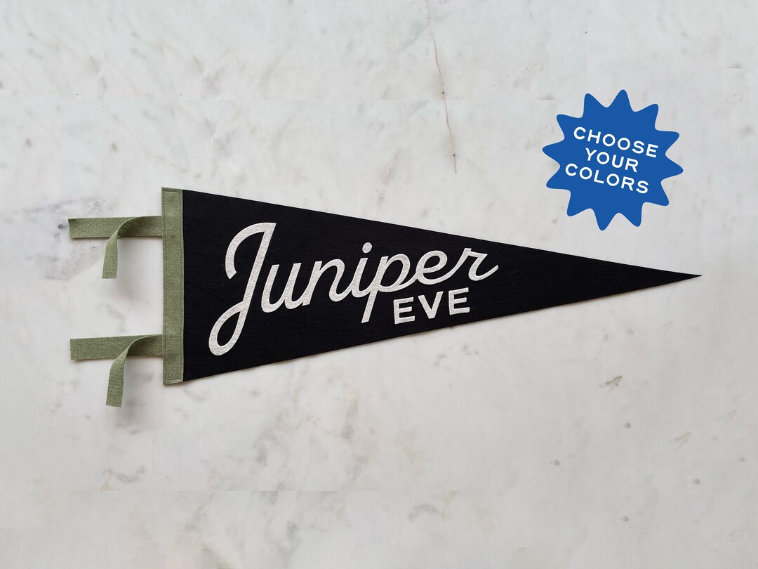 Custom Name Wool Felt Pennant: Vintage Style Personalized Banner - Etsy