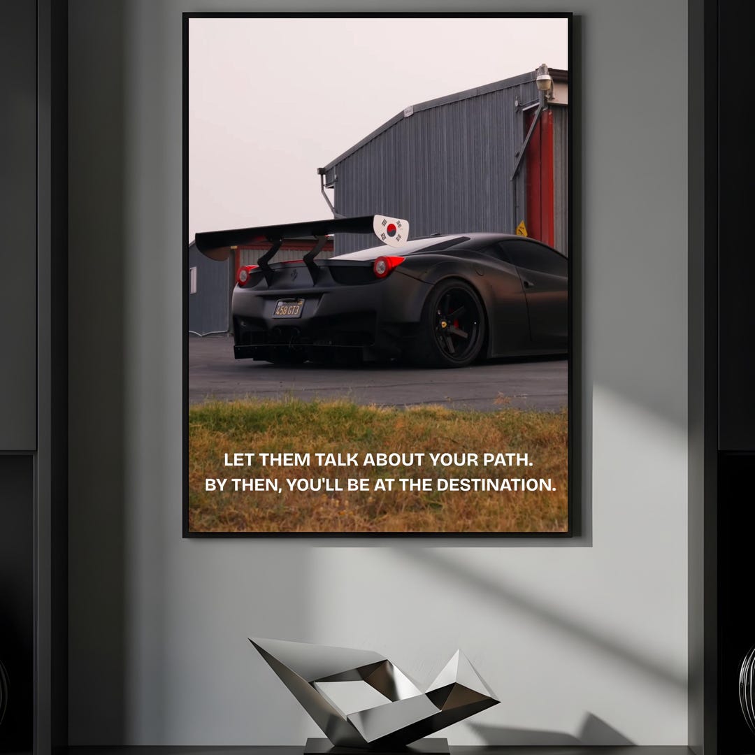 The King - Ferrari 458 | DIGITAL DOWNLOAD | Black Car Wall Art - Etsy