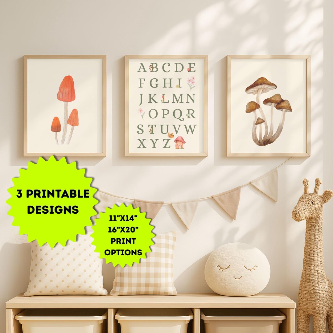 Cottagecore ABC Wall Art | Printable Alphabet Poster Set | Woodland ...