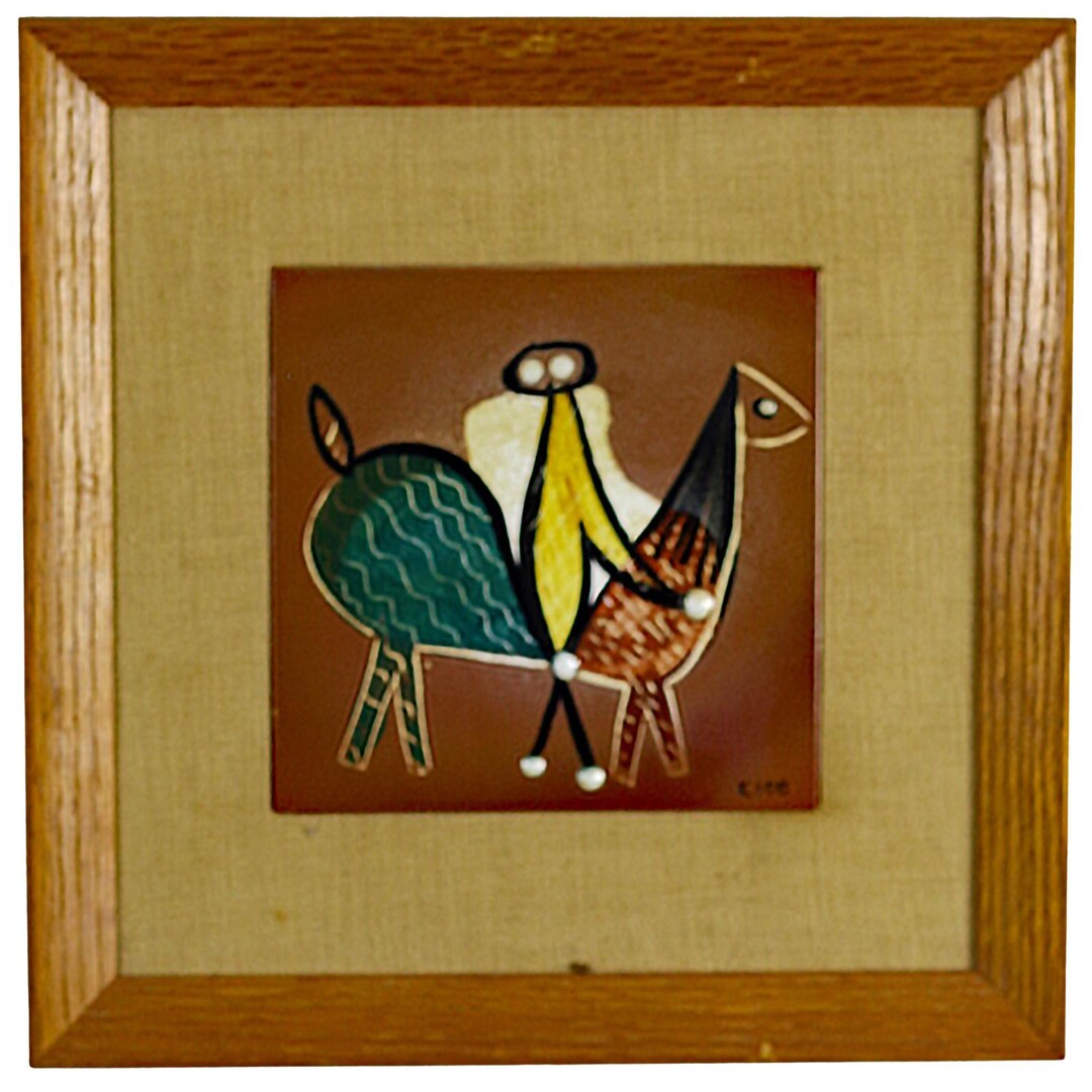 Vintage Hand Painted Ceramic Art Tile After Paul Klee, Framed - Etsy