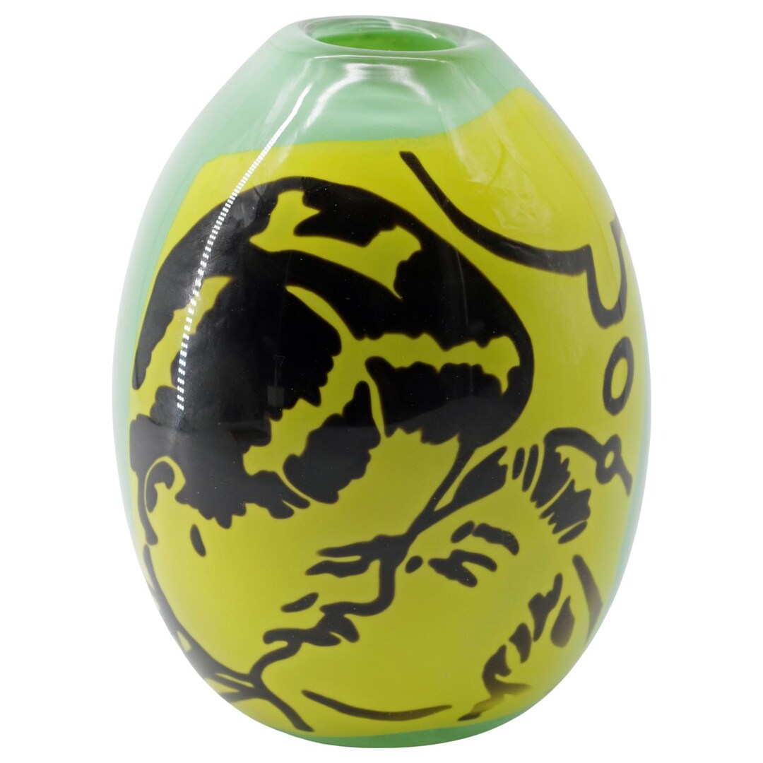 Pop Art Blown Glass Vase Signed Michael S – Comic Style, 9 Inch - Etsy