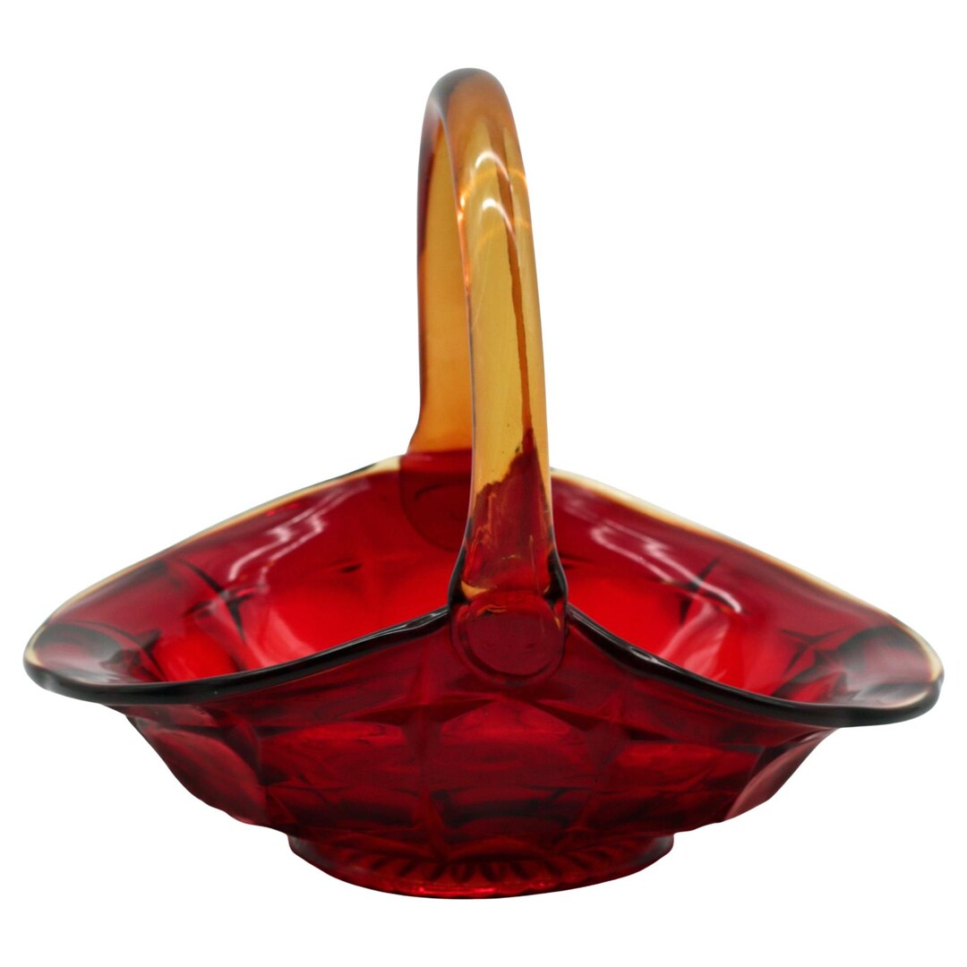 Vintage Tiara Constellation Sunset Basket by Indiana Glass Jim JD ...