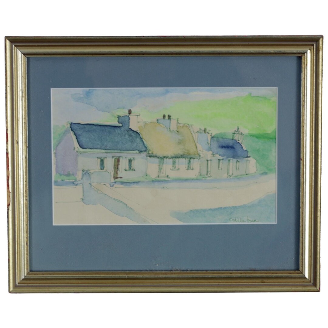 Dublin Town Watercolor, Framed Street of Cottages - Etsy