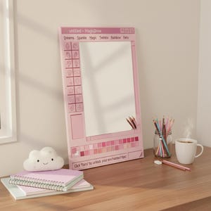 Pink Paint Mirror, Retro Paint Inspired Mirror, Pink Mirror, Handmade ...