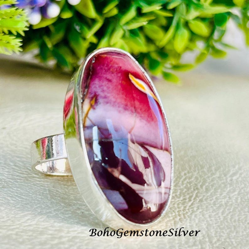 Handmade Mookaite Jasper Ring Sterling Silver Natural Australian ...
