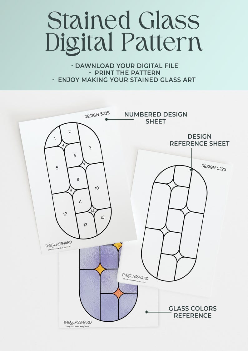 Stained Glass Digital Pattern Celestial Window Download DIY Stained ...