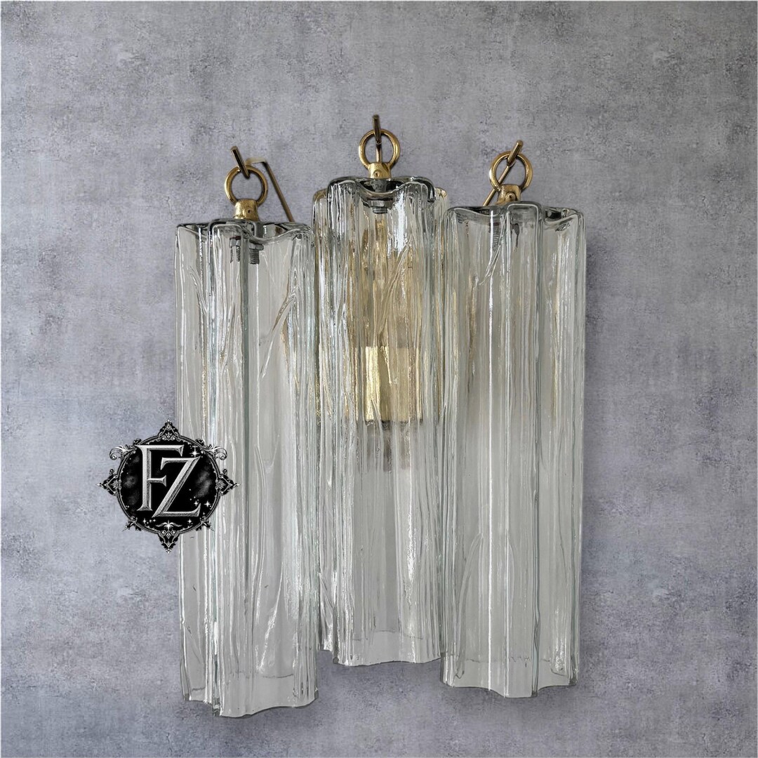 Murano Glass Wall Sconce: Vintage-style Brass & Glass Trunk - for Home ...
