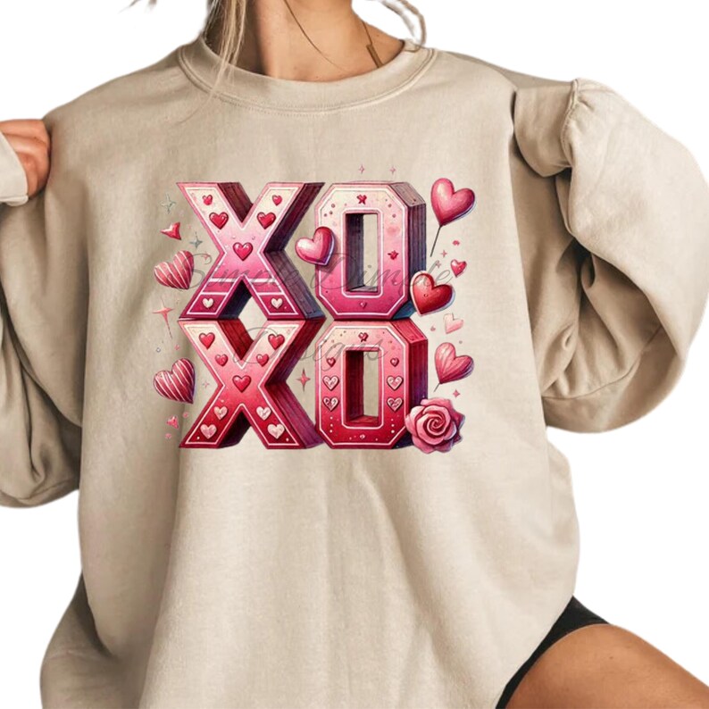 XOXO Valentine's Day Digital Design - Heart and Love Theme PNG File - Etsy