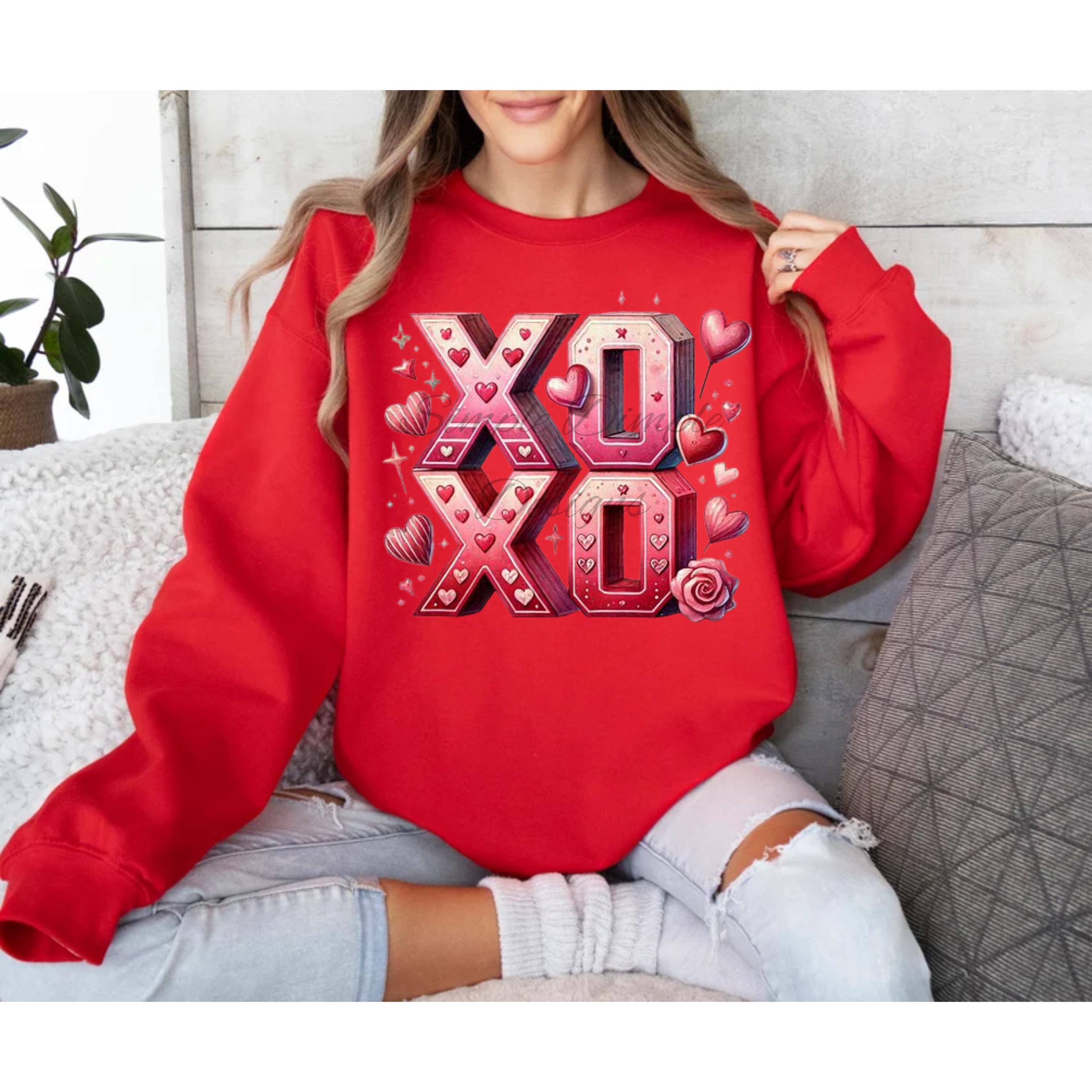 XOXO Valentine's Day Digital Design - Heart and Love Theme PNG File - Etsy