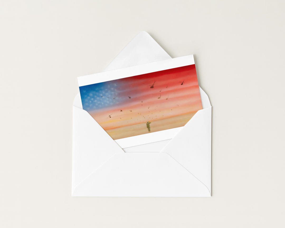 Salute Military Tribute Postcard Set of 10 - Fine Art Veteran Greeting ...