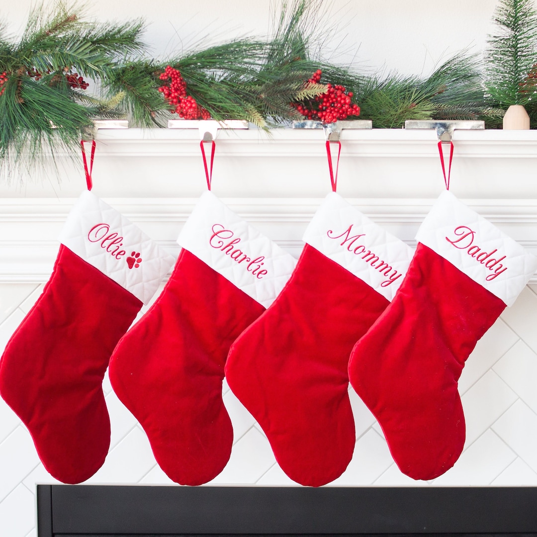 Personalized Christmas Stockings. Traditional Christmas Stocking. Red ...