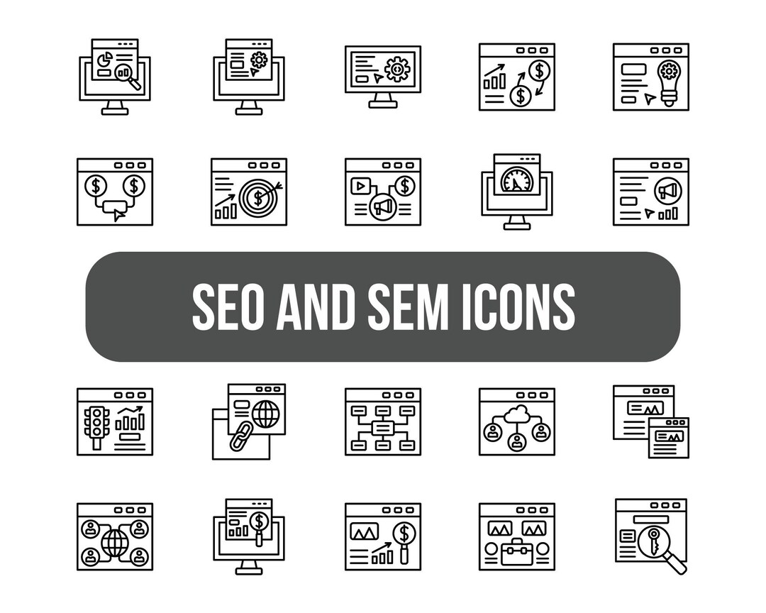 50 SEO and SEM Icons ( Svg, Png, Eps, Jpg ) - Etsy